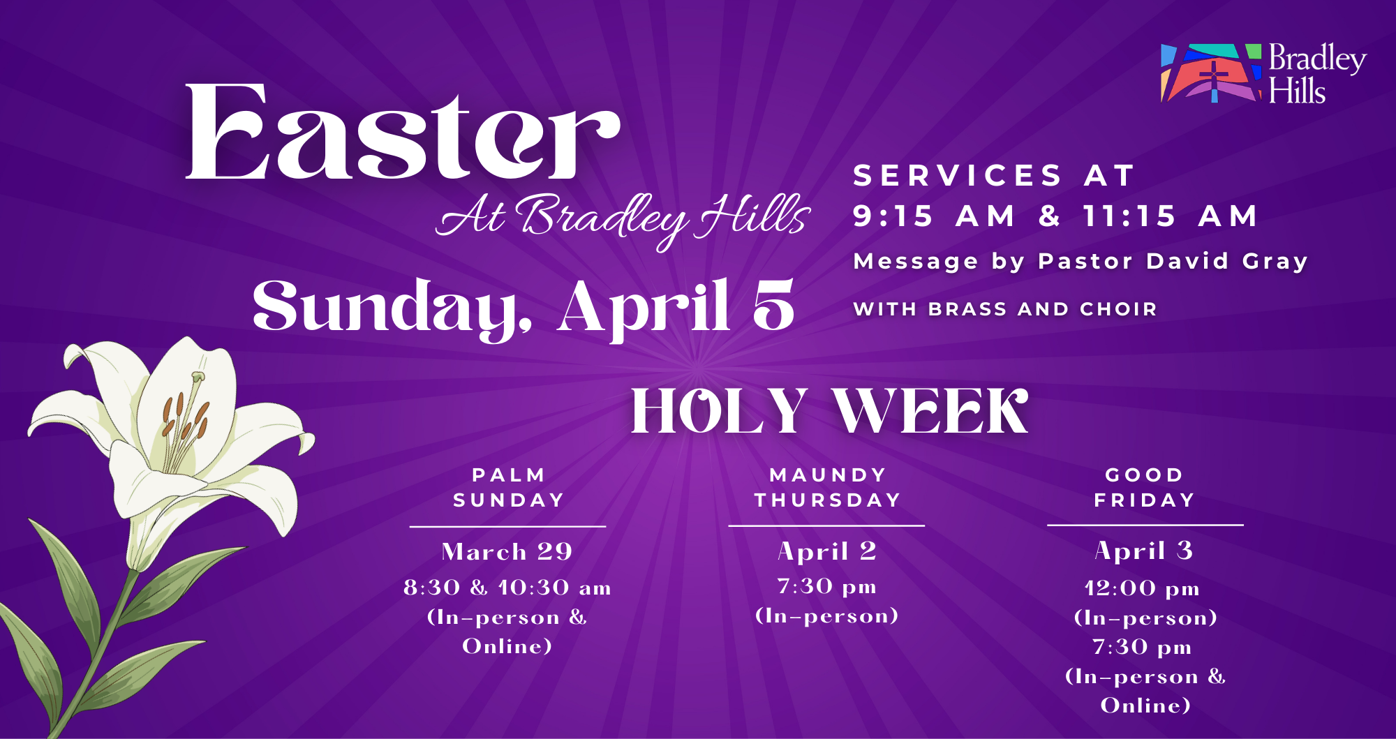 Easter & Holy Week at Bradley Hihlls
